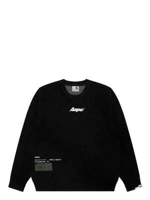 AAPE BY *A BATHING APE Jacquard Logo Crew Neck Sweater - Black