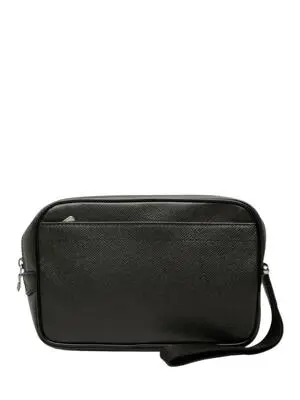 LOUIS VUITTON 2004 Taiga Leather Pochette Kaluga Clutch Bag - Black