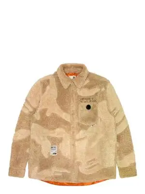 AAPE BY *A BATHING APE Moonface Fleece-texture Shirt Jacket - Neutrals