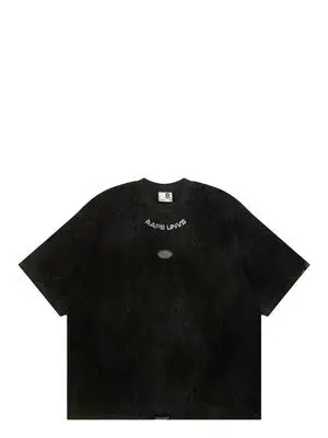 AAPE BY *A BATHING APE Moonface Logo-patterned T-shirt - Black