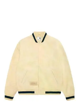 AAPE BY *A BATHING APE Bomber Jacket With Striped Collar, Hem, And Cuffs - Neutrals