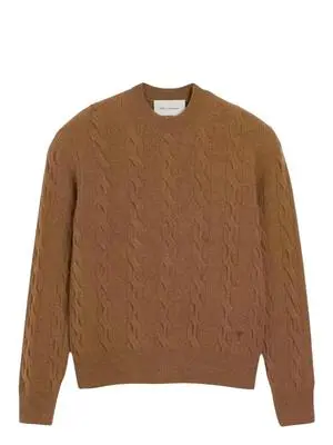 AMI Paris Cable-knit Crewneck Jumper - Brown