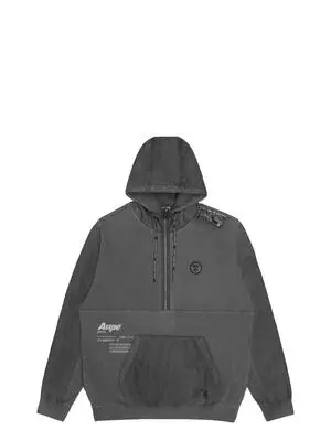 AAPE BY *A BATHING APE Moonface Panelled Half-zip Hoodie - Grey