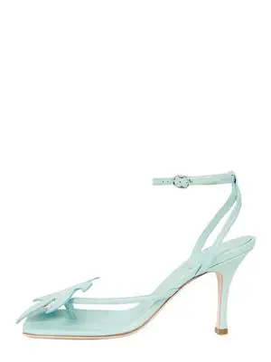 A.W.A.K.E. Mode Delta Palm-leaf Detail Leather Sandals - Blue