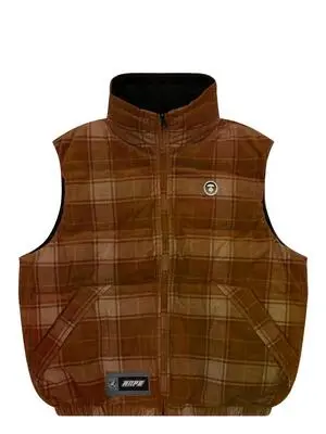 AAPE BY *A BATHING APE Moonface Logo Check Vest - Brown