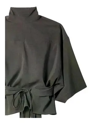 Jacquemus Jacquemus High-Neck Tie-Waist Top Grey