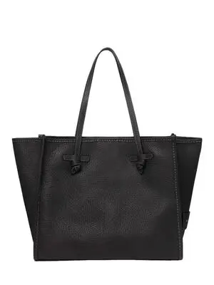 MARCELLA CLUB Large Marcella Knotted Leather Tote Bag - Black