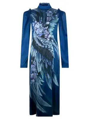 Alberta Ferretti High-neck Maxi Dress - Blue