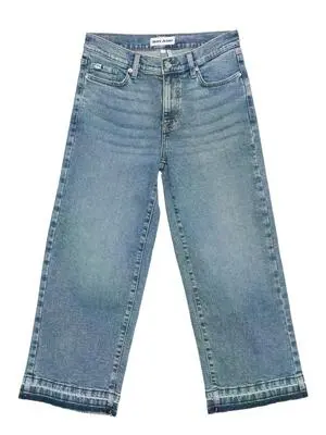 Dkny Wide-leg Jeans With Raw Hem - Blue