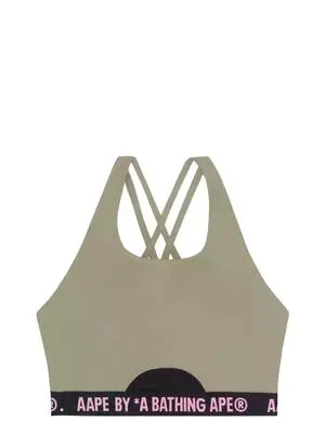 AAPE BY *A BATHING APE Moonface Logo-hem Bra Top Purple