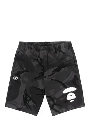 AAPE BY *A BATHING APE Camouflage Print Moonface Shorts - Black