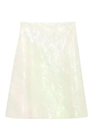 A.W.A.K.E. Mode Crinkled Effect A-line Mini Skirt - Neutrals