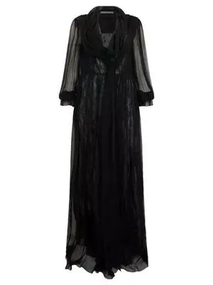 Alberta Ferretti Lace-panelled Maxi Dress - Black