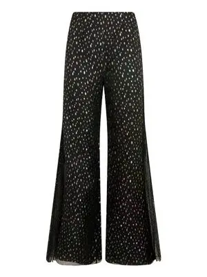 Alberta Ferretti Polka-dot Pleated Wide-leg Palazzo Pants - Black