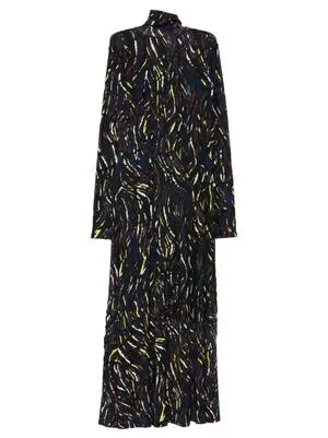 Proenza Schouler White Label Abstract Print High-neck Maxi Dress - Blue