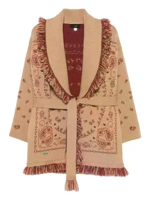 Alanui Bandana Print Cardigan - Neutrals
