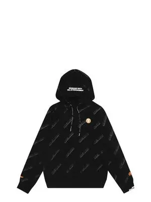 AAPE BY *A BATHING APE All-over Logo Print Hoodie - Black