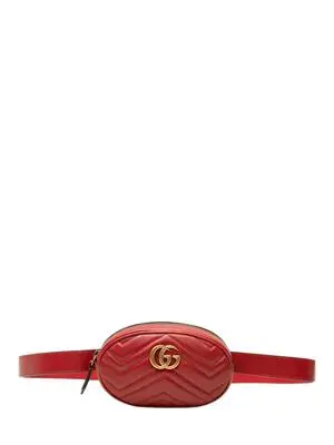 Gucci Gg Marmont Matelassé Belt Bag - Red