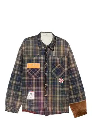 KHOKI Patchwork Check Jacket - Blue