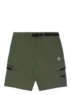 AAPE BY *A BATHING APE AAPE BY *A BATHING APE® Moonface Belted Cargo Shorts Green
