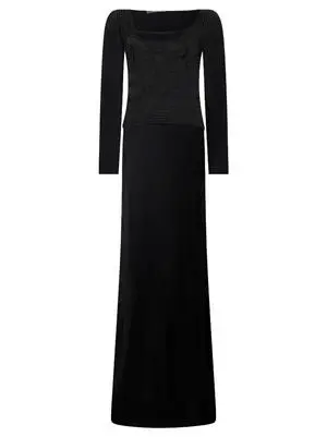 ALBERTA FERRETTI Alberta Ferretti Lace Insert Maxi Dress