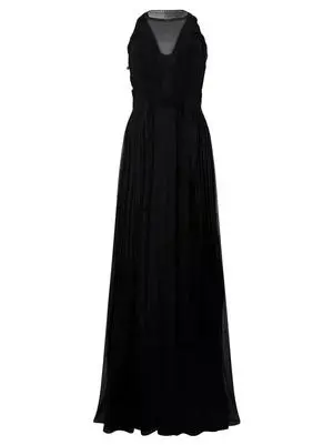 Alberta Ferretti Pleated Maxi Dress - Black