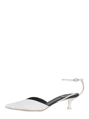 A.W.A.K.E. Mode Dina Buckled Ankle-strap Mules - White