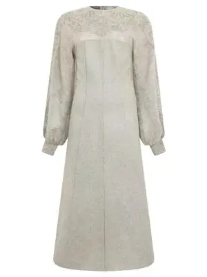 Alberta Ferretti Long Sleeve Midi Dress - Grey