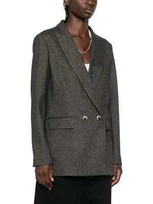 Herno Double-breasted Notched-lapel Blazer - Grey