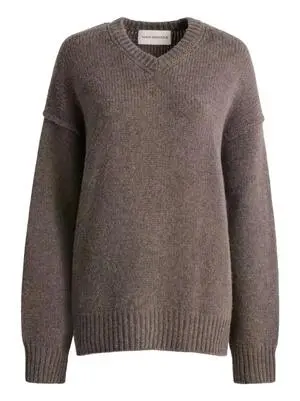 Nour Hammour Jude V-neck Sweater - Brown