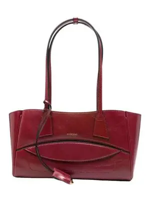HIDESINS Logo Print Leather Shoulder Bag - Red