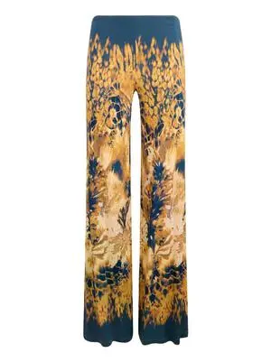 Alberta Ferretti Printed Flared Trousers - Blue