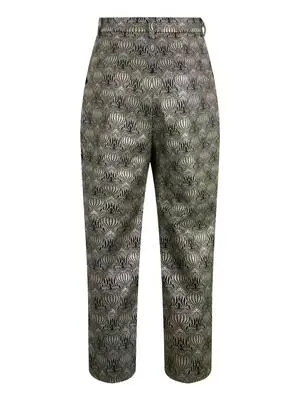 ALBERTA FERRETTI Alberta Ferretti Abstract Pattern Metallic Finish Trousers