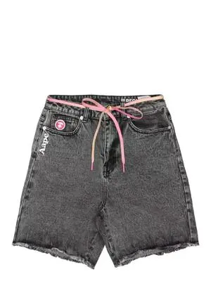 AAPE BY *A BATHING APE Moonface Patch Embroidered Shorts - Blue