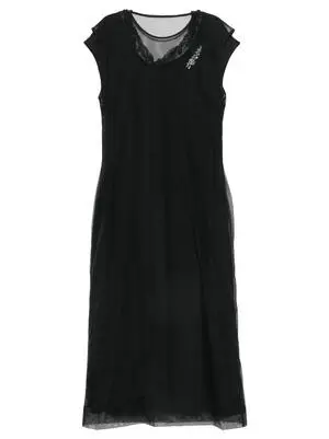 SIMONE ROCHA Simone Rocha Crystal Embellished Lace Trim Midi Dress