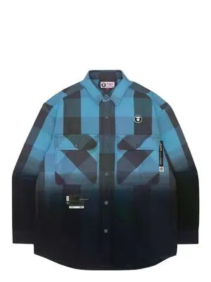 AAPE BY *A BATHING APE Moonface Gradient Plaid Shirt - Blue