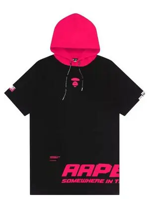 AAPE BY *A BATHING APE Colour-block Hooded Mini Dress - Black