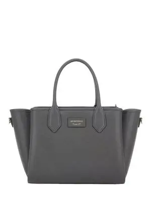 EMPORIO ARMANI Emporio Armani Logo Patch Pebbled Tote Bag