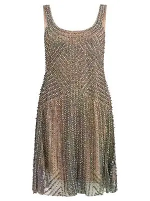 Alberta Ferretti Embellished Mini Dress - Silver