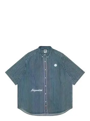 AAPE BY *A BATHING APE Aapenow Logo-patch Striped Shirt - Blue