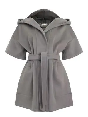 Alberta Ferretti Belted Hooded Jacket - Grey
