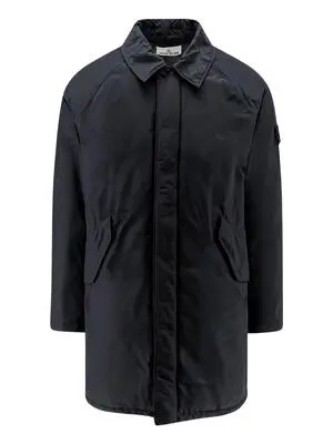 Stone Island Micro Reps Padded Long Jacket - Black