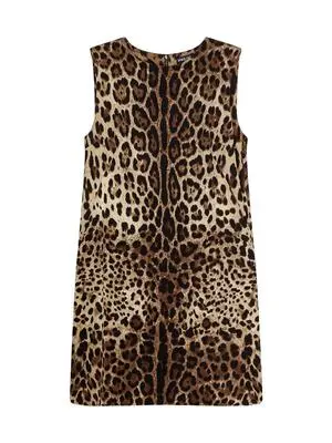Dolce & Gabbana Leopard Print Silk Dress - Multicolor