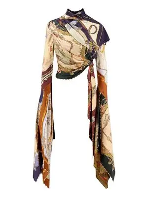 Zimmermann Valiant Draped Scarf Top - Multicolor