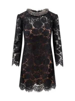 SELF-PORTRAIT Lace Mini Dress - Black