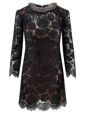 SELF-PORTRAIT Lace Mini Dress - Black