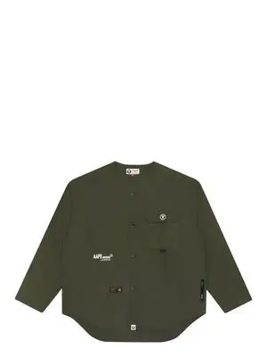 AAPE BY *A BATHING APE Collarless Logo-print Shirt - Green