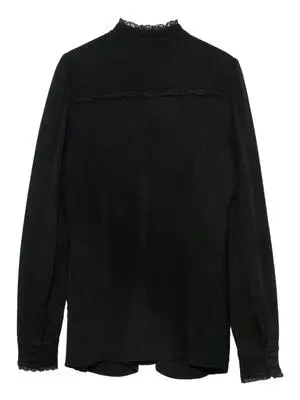 VALENTINO Valentino Garavani High Neck Ruffled Lace-Panel Shirt