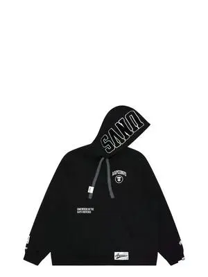 AAPE BY *A BATHING APE Moonface Embroidered Raglan Hoodie - Black