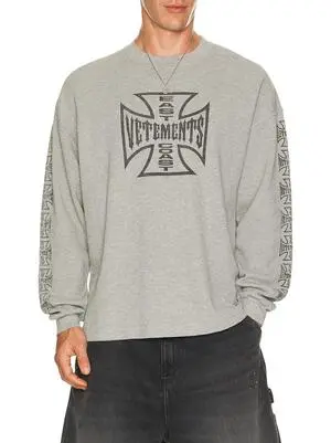 Vetements Big Biker Cross Waffle Longsleeve - Grey